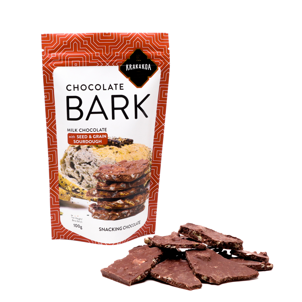 Chocolate Barks 42% Milk Chocolate with Seed and Grain Sourdough 100g ...
